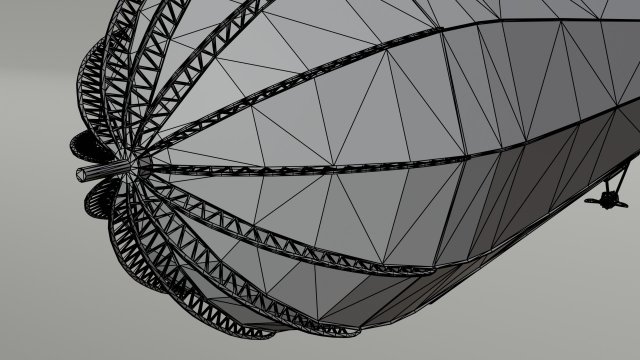 Cartoon SteamPunk Dirigible Polygonal Style 3D Model in Transport 3DExport