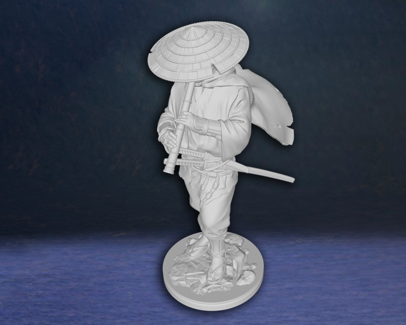 Ghost of Tsushima Ronin Ninja Playing Flute Action Figures Custom 3D ...