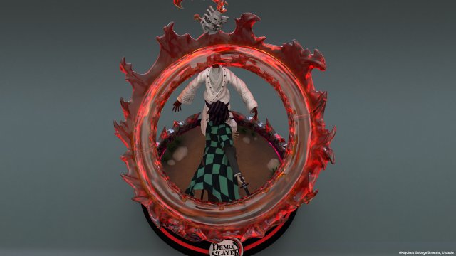 demon slayer 3D Print Model in Sculpture 3DExport