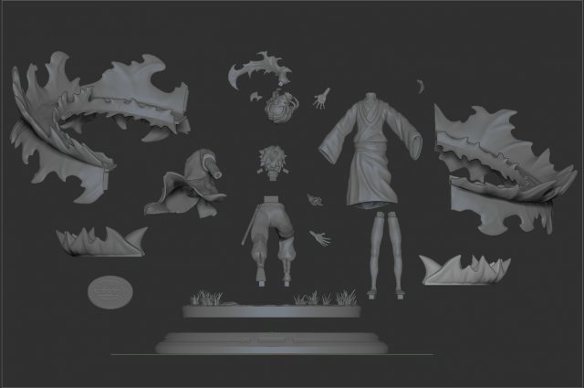 demon slayer 3D Print Model in Sculpture 3DExport