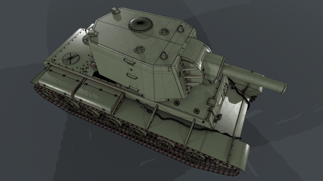 KV 2 model 1939 3D Model in Tank 3DExport