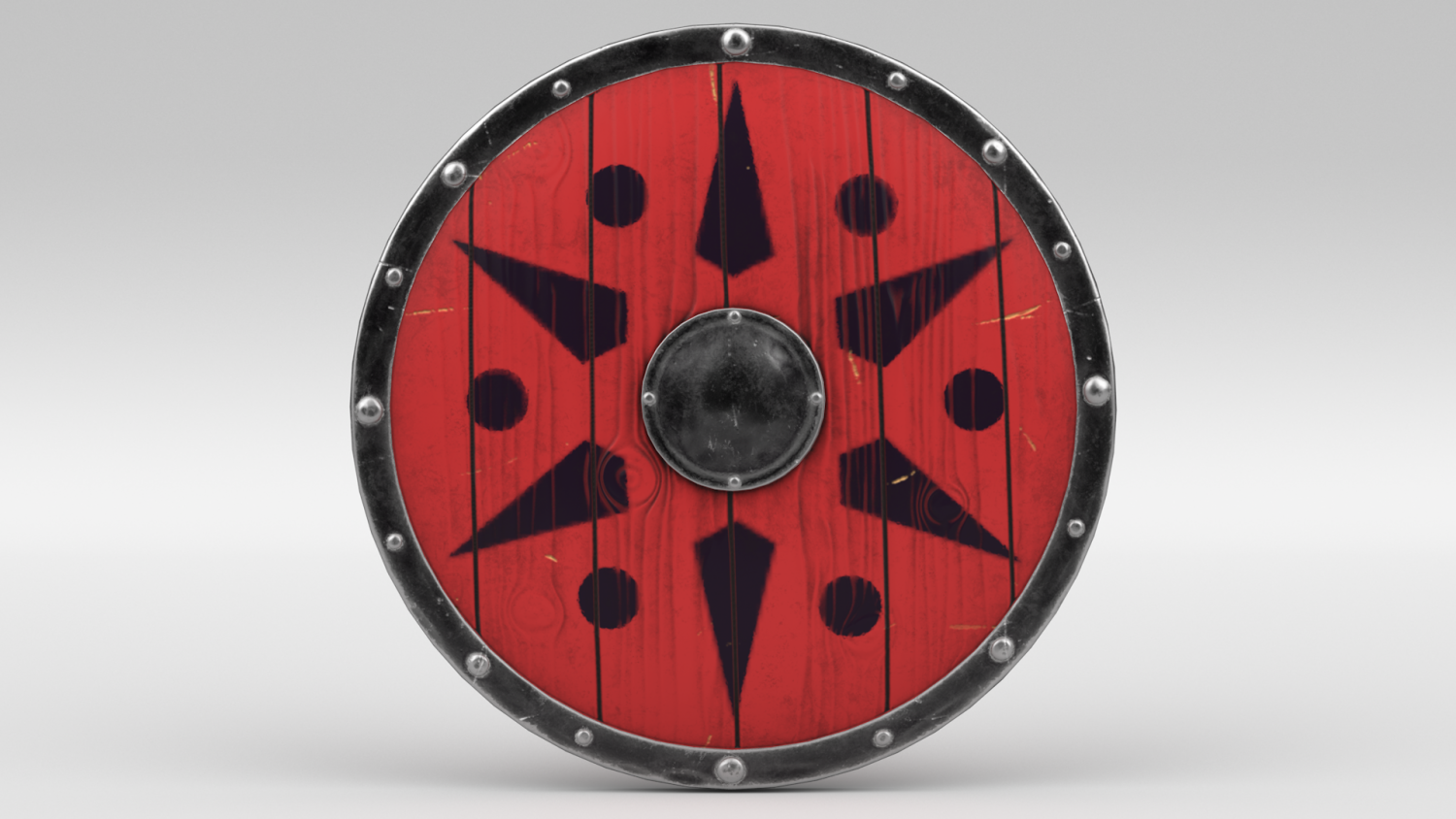 Red Viking Shield 3D Models in Shield 3DExport