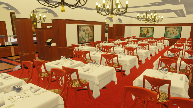 Modular Buffet Resturant in a Hotel Interior Exterior Low-poly 3D Model ...