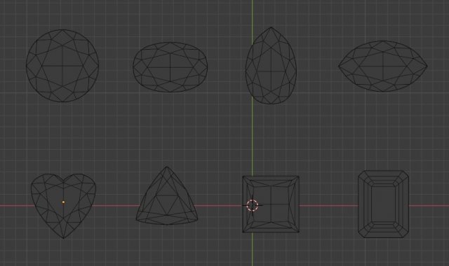 diamonds 3D Model in Jewellery 3DExport