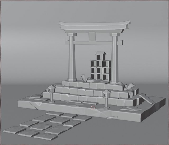 weathering with you shrine low-poly 3d 3D Model in Fantasy 3DExport