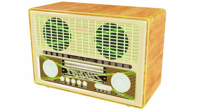Vintage radio 3D Model in Audio 3DExport