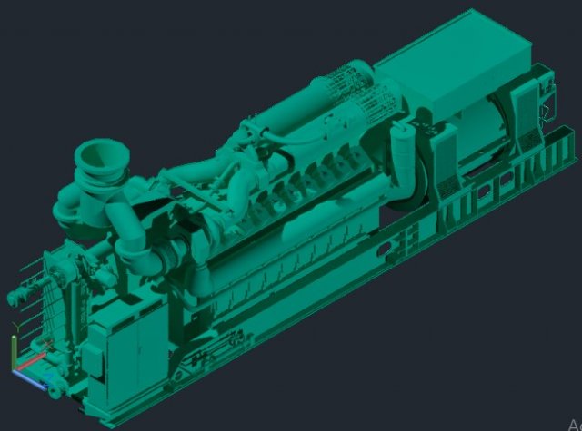 gas engine jgs 620 ls-50hz 3D Model in Machines 3DExport