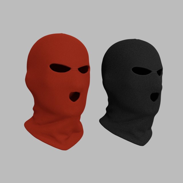 black and red balaclava mask 3D Model in Clothing 3DExport