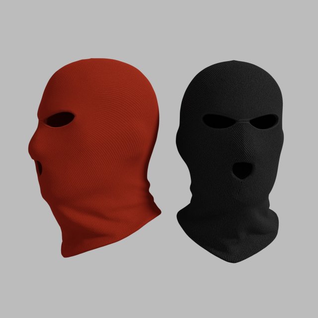 black and red balaclava mask 3D Model in Clothing 3DExport