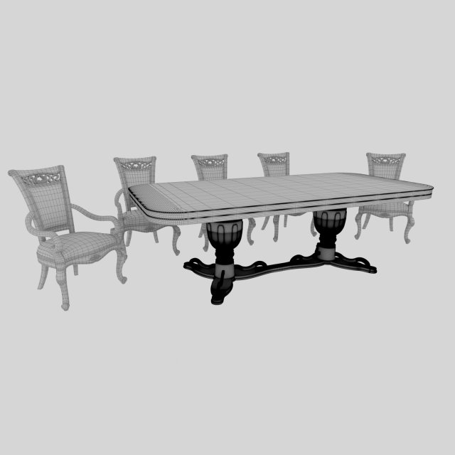 table baron 3D Model in Living Room 3DExport