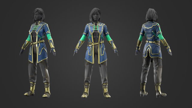 Sci-fi female outfit 3 3D Model in Clothing 3DExport