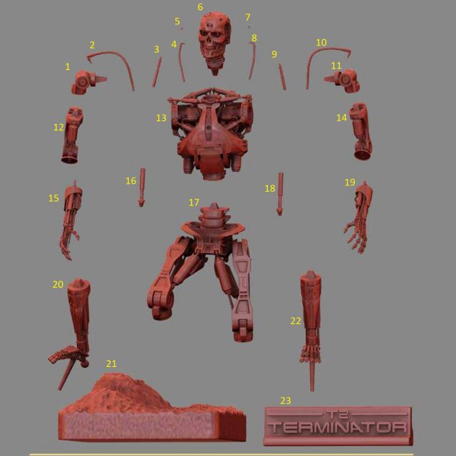 T-800 T2 TERMINATOR 3D Print Model in Figurines 3DExport
