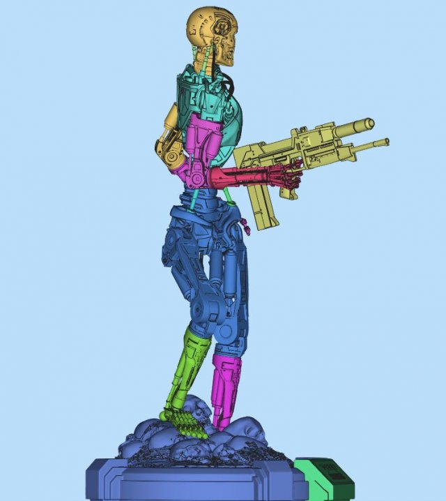 T-800 Terminator 2 Judgment Day V2 High Detal Model Cetak 3D in Patung ...