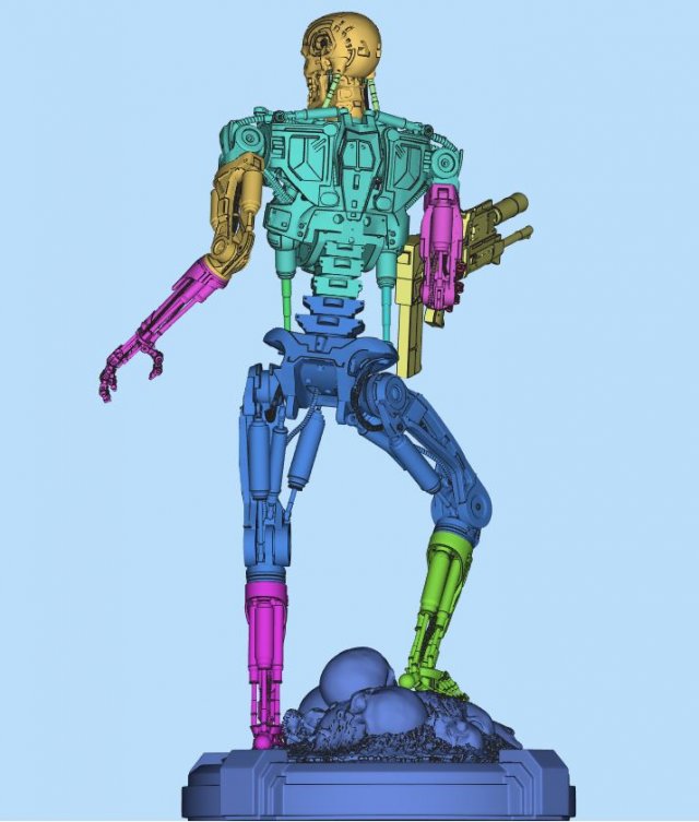 T-800 Terminator 2 Judgment Day V2 High Detal Model Cetak 3D in Patung ...