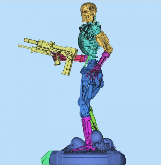 T-800 Terminator 2 Judgment Day V2 High Detal Model Cetak 3D in Patung ...