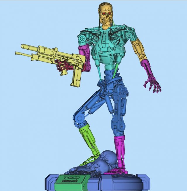 T-800 Terminator 2 Judgment Day V2 High Detal Model Cetak 3D in Patung ...