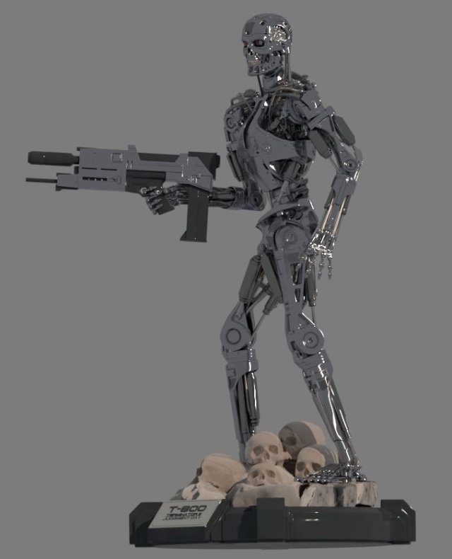 T-800 Terminator 2 Judgment Day V1 High Detal 3D Print Model in ...