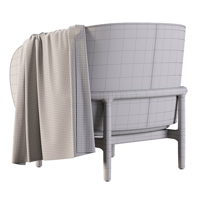 Mela Lounge Trimmed Armchair 3D Model in Chair 3DExport