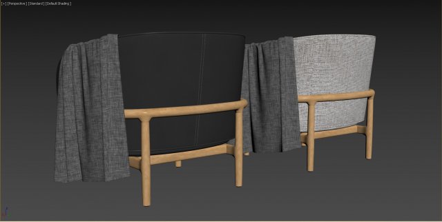 Mela Lounge Trimmed Armchair 3D Model in Chair 3DExport