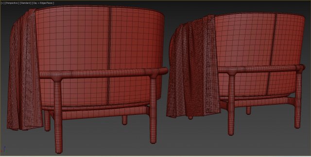Mela Lounge Trimmed Armchair 3D Model in Chair 3DExport