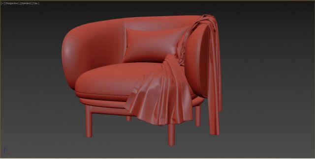 Mela Lounge Trimmed Armchair 3D Model in Chair 3DExport