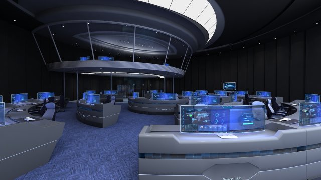 Control center control room 3D Model in Hall 3DExport