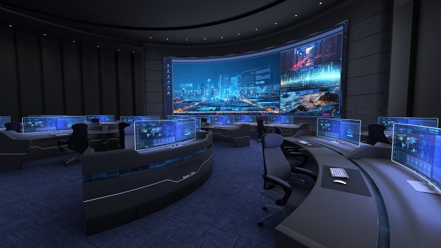 Control center control room 3D Model in Hall 3DExport