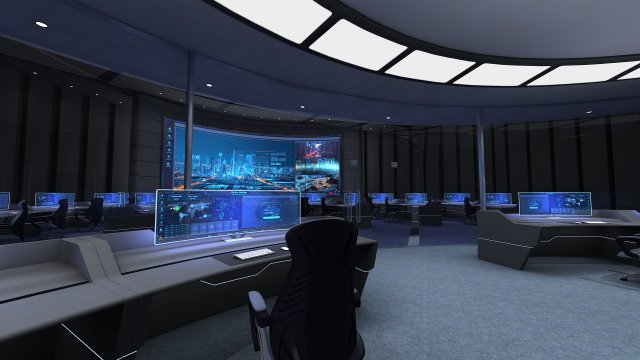 Control center control room 3D Model in Hall 3DExport