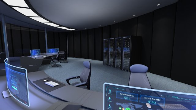 Control center control room 3D Model in Hall 3DExport