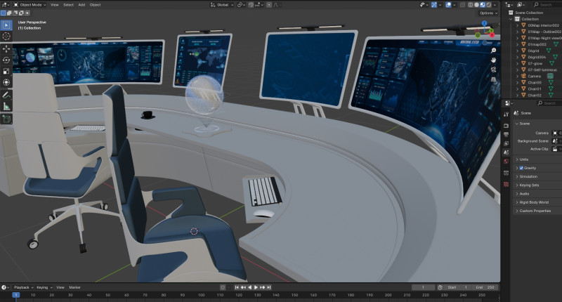Future desk Lab Table 3D Model in Exhibit 3DExport