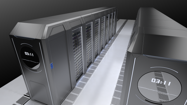 Data center server 3D Model in Exhibit 3DExport