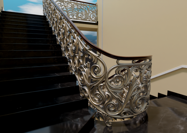 Staircase railings 3D Model in Stair 3DExport