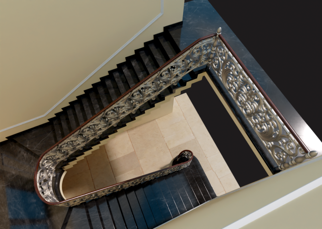 Staircase railings 3D Model in Stair 3DExport