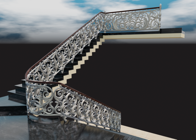 Staircase railings 3D Model in Stair 3DExport