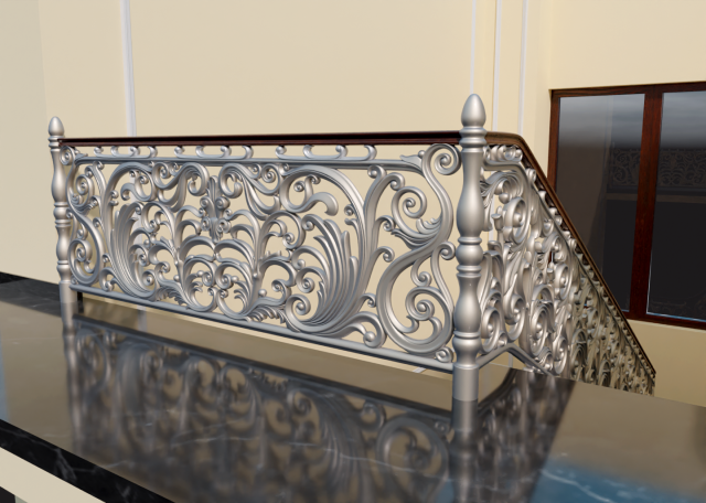 Staircase railings 3D Model in Stair 3DExport