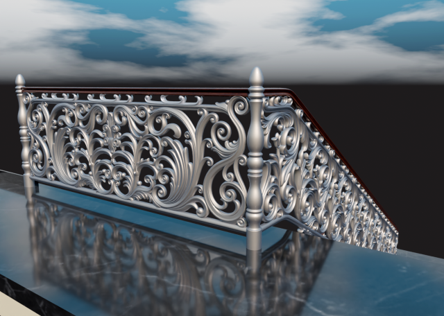 Staircase railings 3D Model in Stair 3DExport