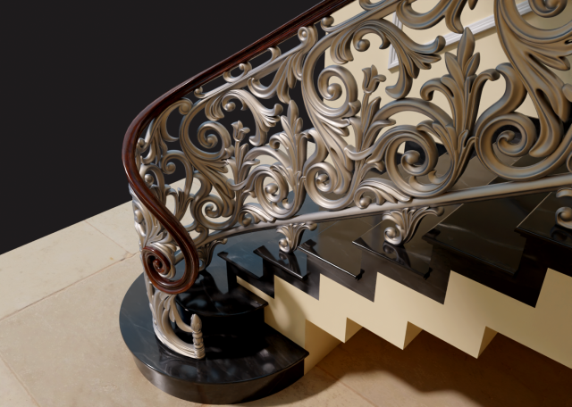 Staircase railings 3D Model in Stair 3DExport