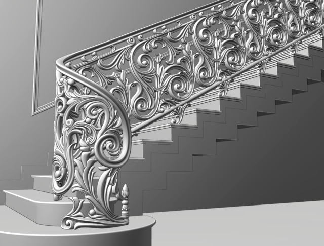 Staircase railings 3D Model in Stair 3DExport