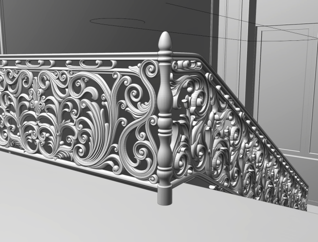 Staircase railings 3D Model in Stair 3DExport