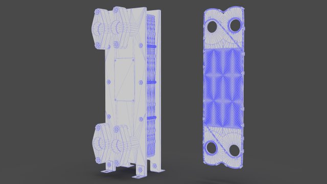plate heat exchanger 3D Model in Parts 3DExport