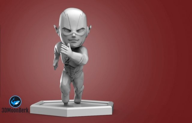 chibi flash 3D Print Model in Man 3DExport