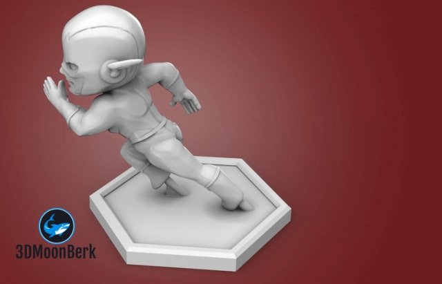 chibi flash 3D Print Model in Man 3DExport