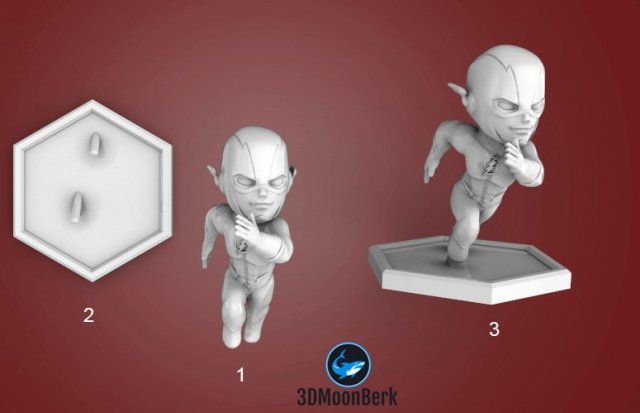 chibi flash 3D Print Model in Man 3DExport