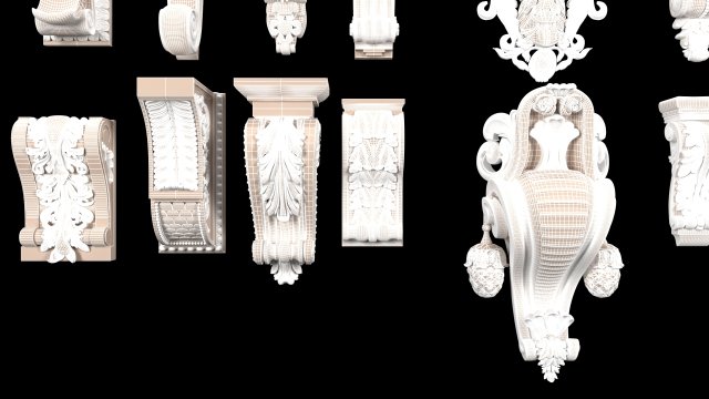 4k classical bracket 3D Model in Decoration 3DExport