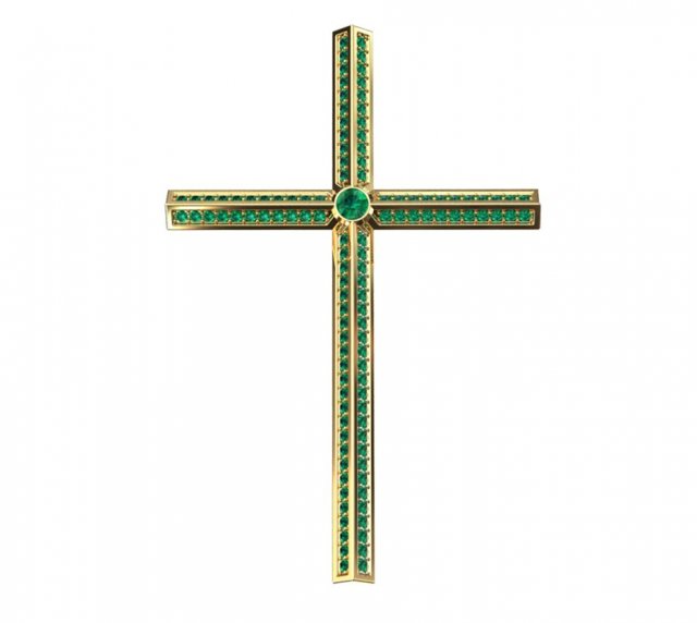 golden cross cross 3d gold cross 3D Model in Jewellery 3DExport