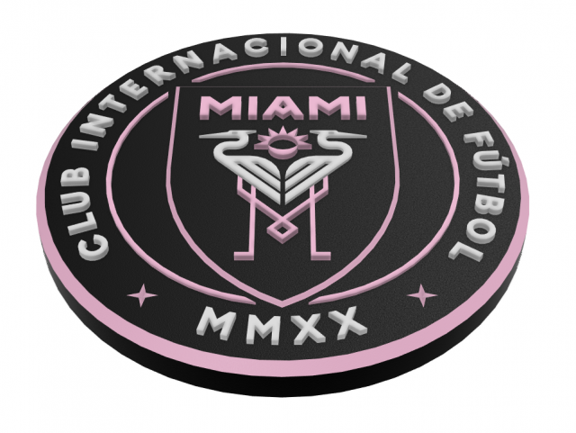 Inter Miami CF Wall Emblem 3D Print Model in Signs and Logos 3DExport