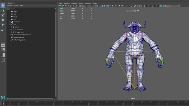 Fat Demon 3D Model in Monster 3DExport