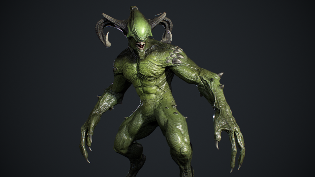 Faceless Demon 3D Model in Monster 3DExport