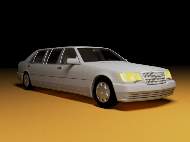 Mercedes Benz W140 Pullman 3D Model in Limousine 3DExport