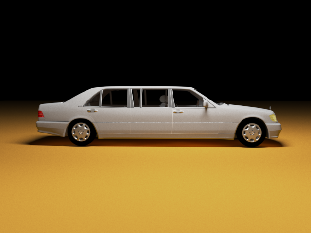Mercedes Benz W140 Pullman 3D Model in Limousine 3DExport
